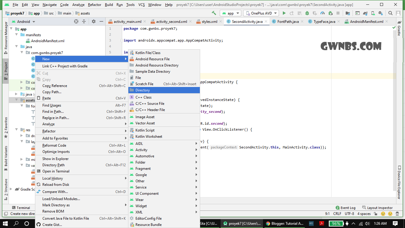 Fonts android studio