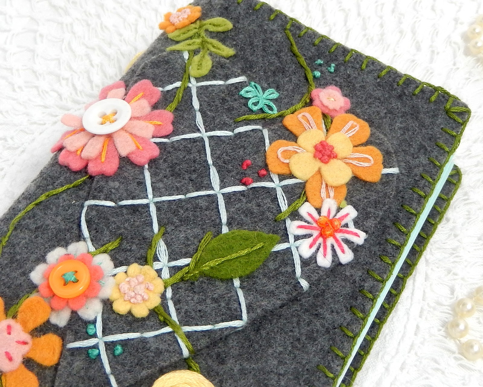 Pushing The Right Buttons: Embroidered Felt Pocket Notebook for Eileen ...
