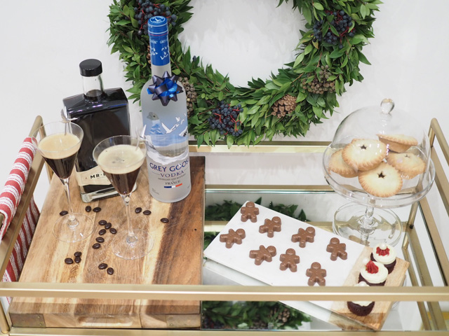 The Ultimate Holiday Bar Cart featuring The Grey Goose L’Espresso ...