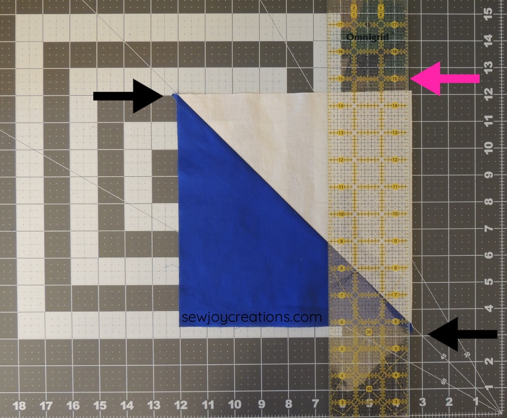 Sew Joy: Two ways to trim large Half Square Triangles without a square ...