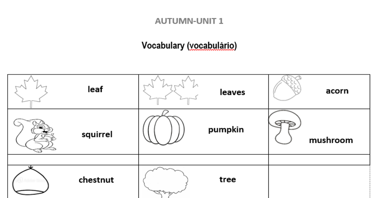English at Sophia's: 9. Autumn- vocabulary