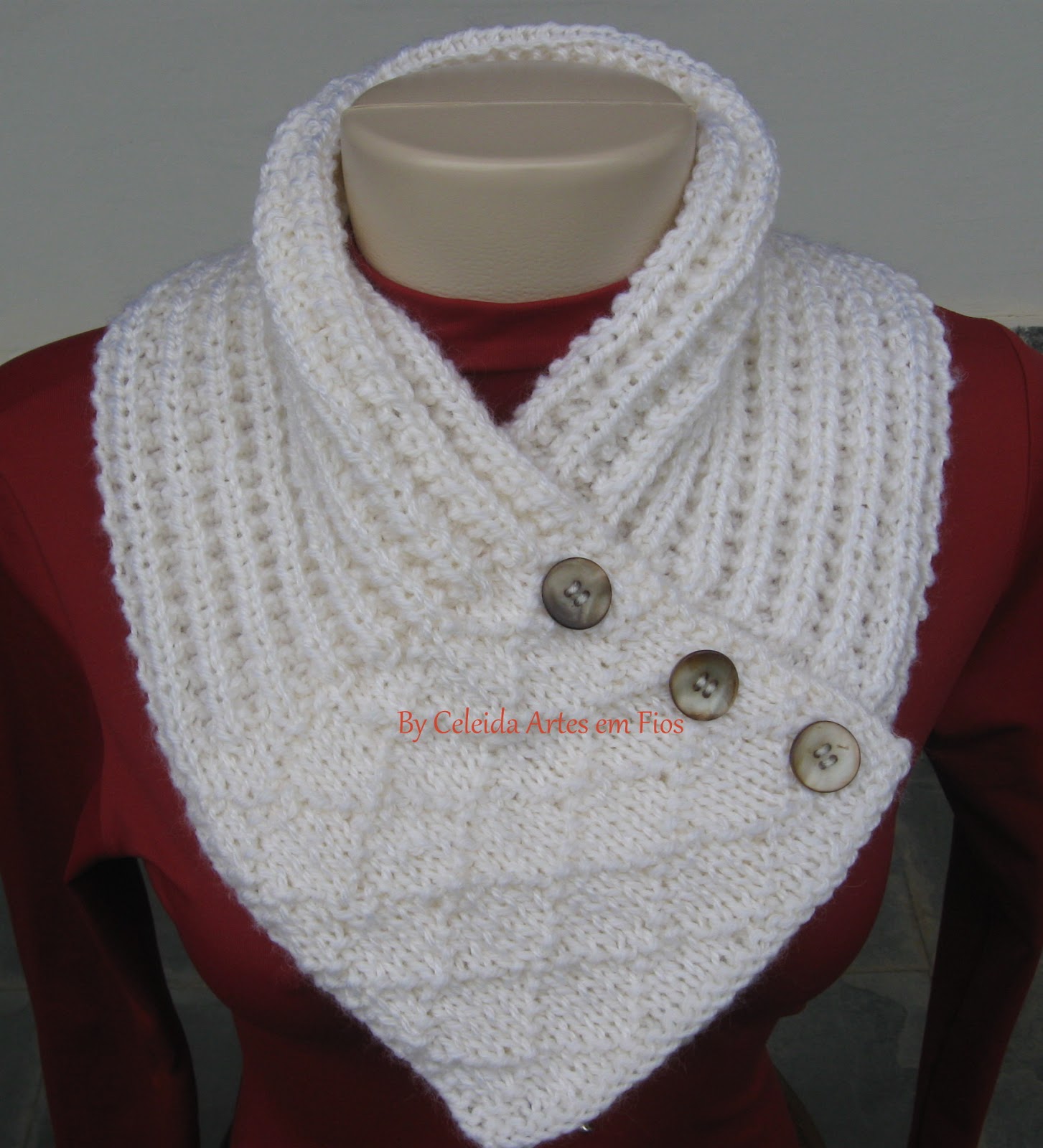 Celeida Ribeiro: Gola em tricô!