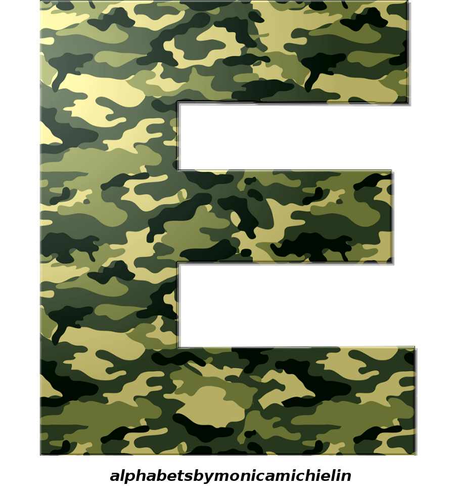 M. Michielin Alphabets: 2-CAMOUFLAGE BIG ALPHABET PNG