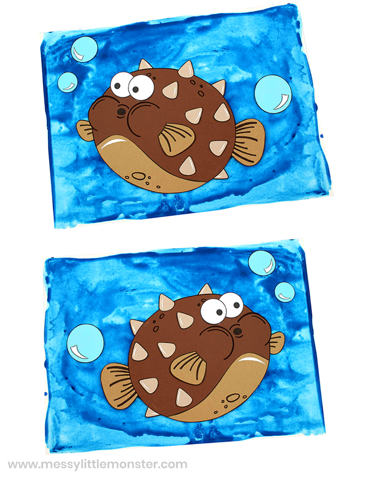 Blowfish Craft - a fun fish paper craft with template - Messy Little ...