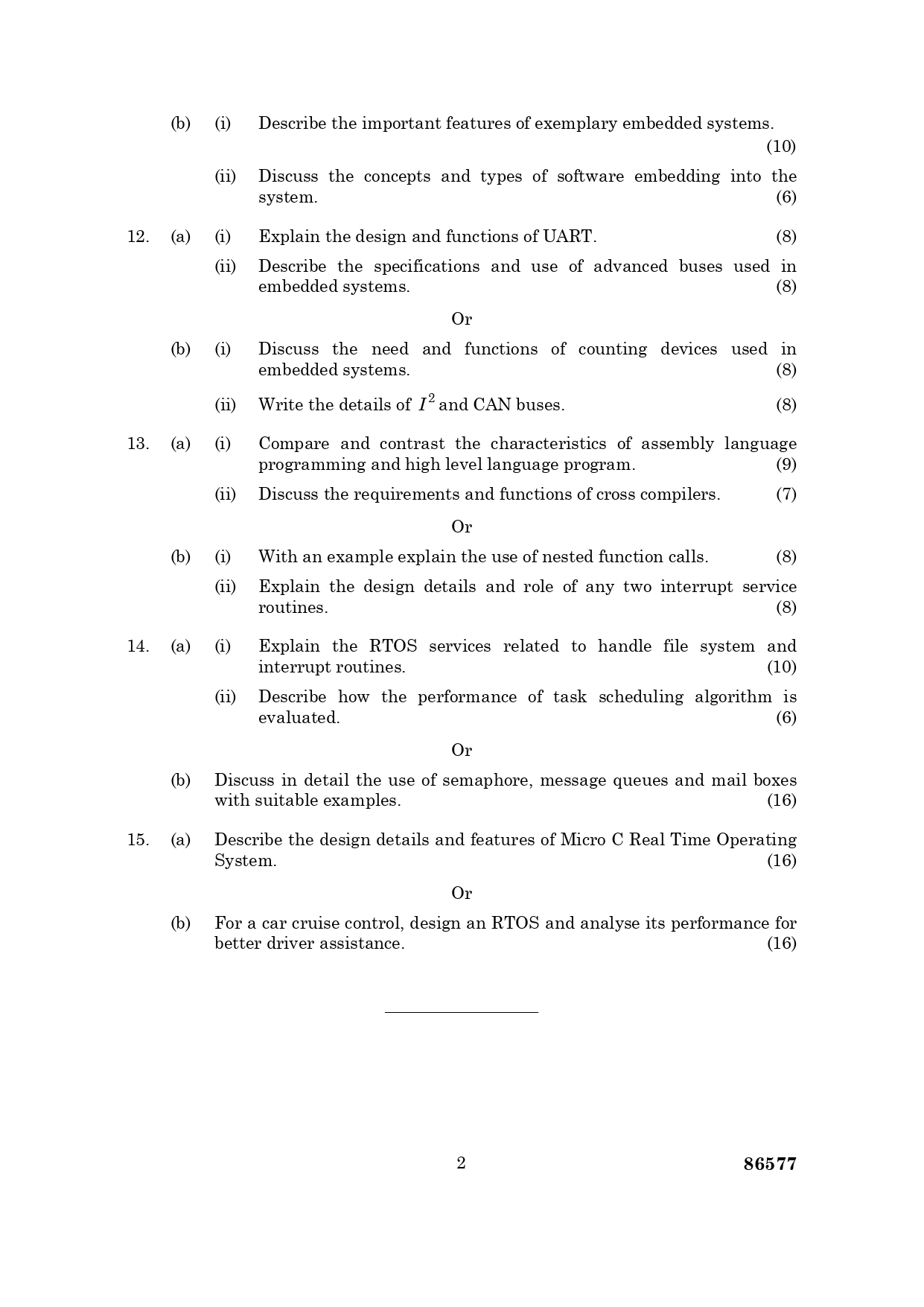 Anna University EC 1316 – EMBEDDED SYSTEMS For ECE November/December ...