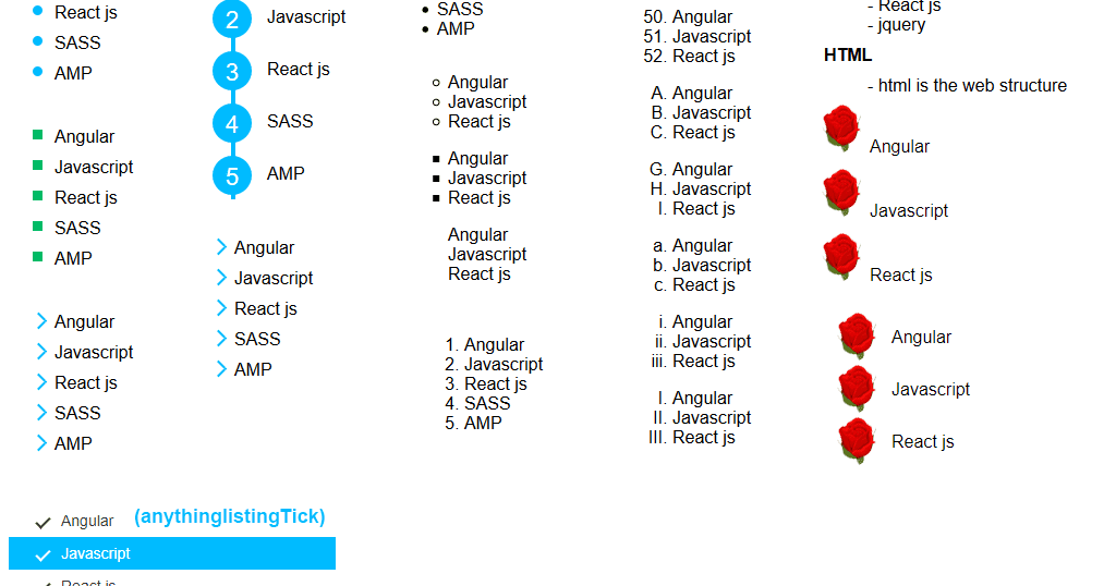 How to create custom list in html? - Online Tutorial For JavaScript ...