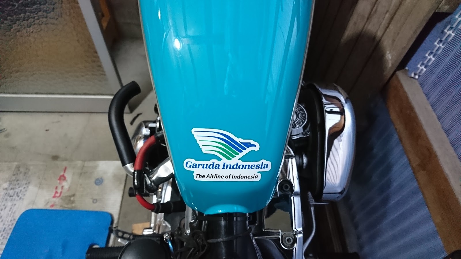 がるーだのターコイズ スポーツスター (garuda's turquoise sportster): ニーグリップバーとサドルバック用スライド ...