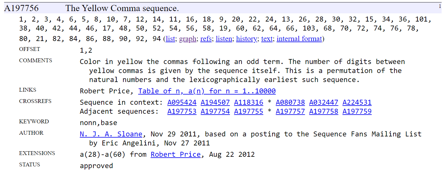 Yellow commas, pink, red, blue...