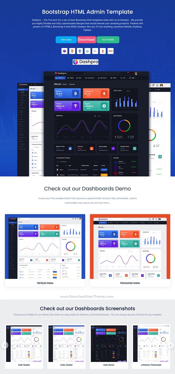 Dashpro Bootstrap HTML Admin Dashboard Template - Download New Themes