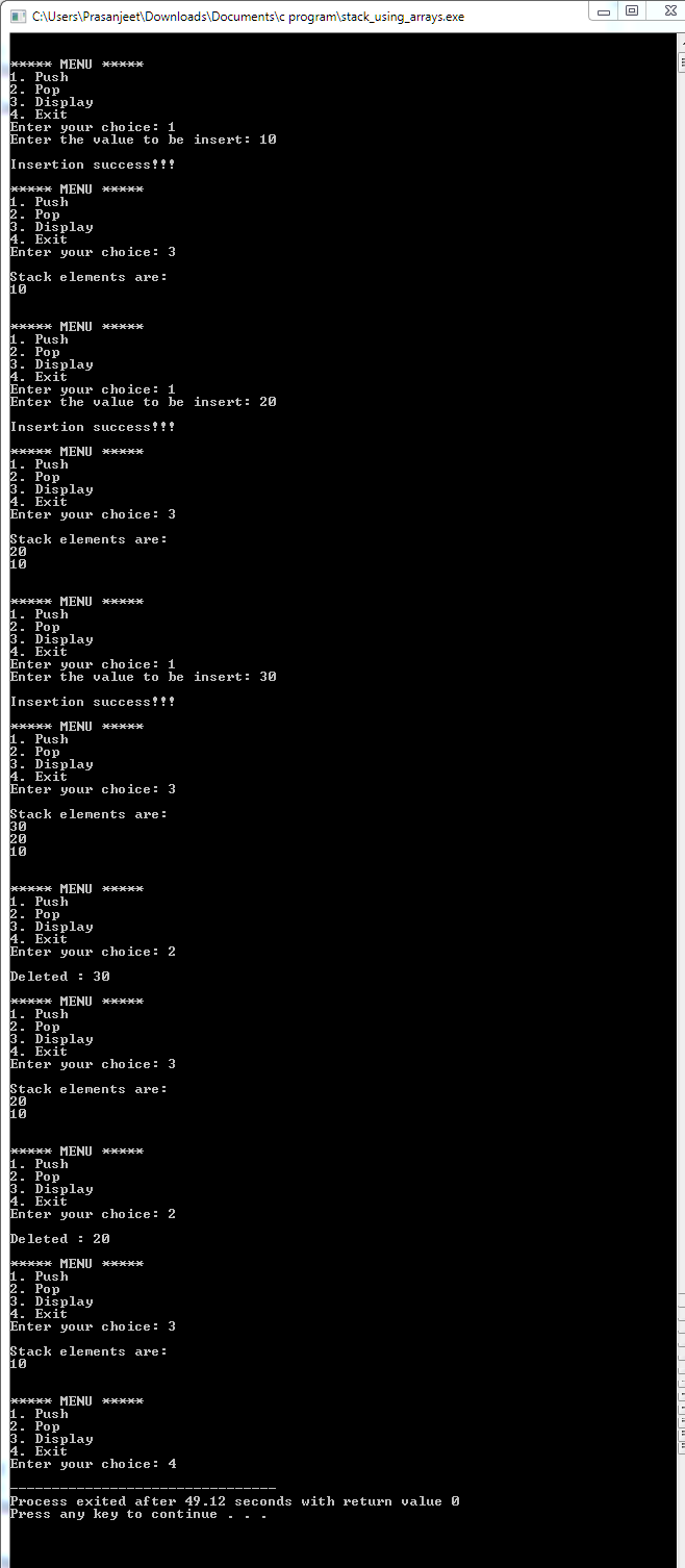 The correct place for easy learning....: Stack Using Array
