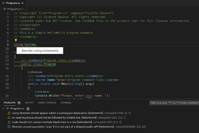 Linting C# in Visual Studio Code
