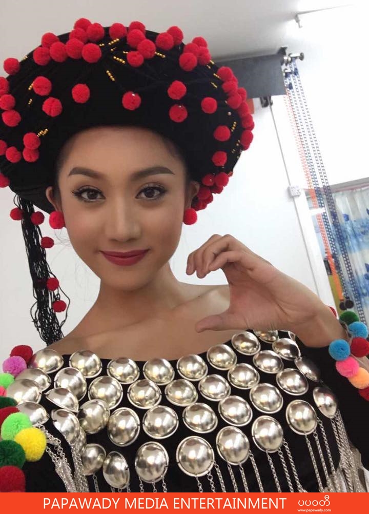 Lu Lu Aung Looks So Cute In Kachin Traditional Fashion Dress