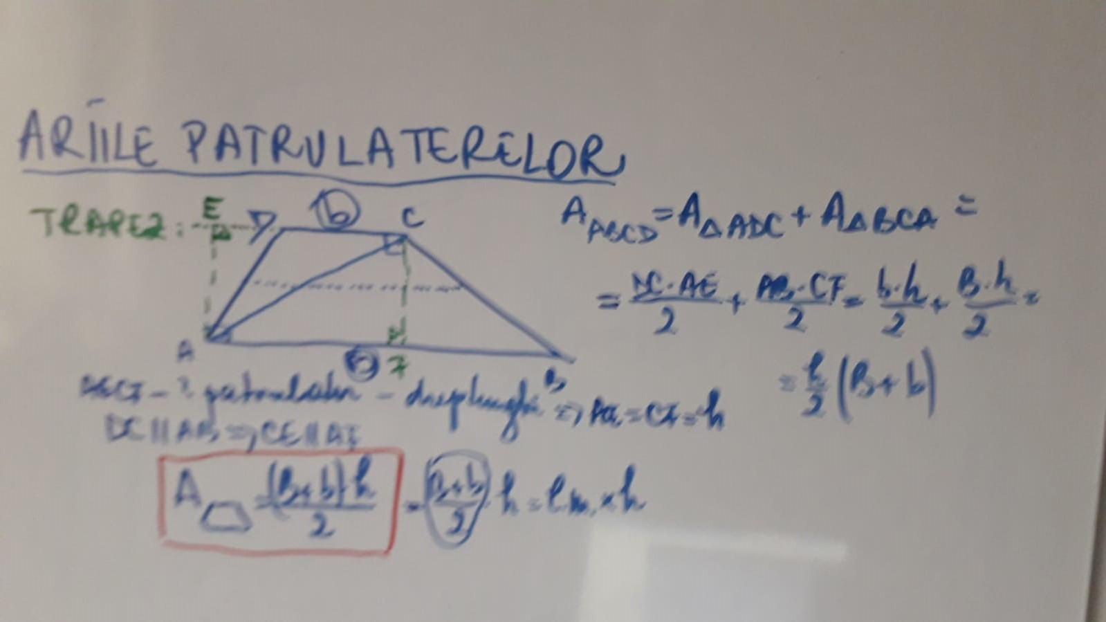 Clasa a VII-a Ariile patrulaterelor