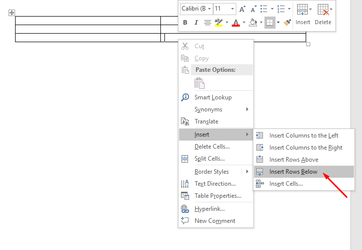 How to Add Table Column Rows in Microsoft Word | World Web