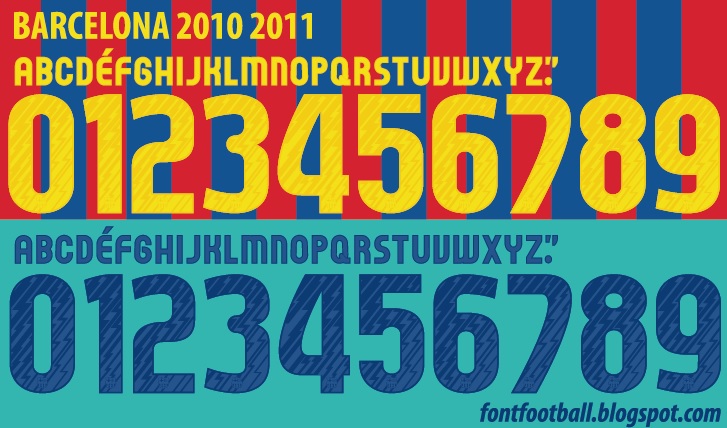 FONT FOOTBALL: Font Vector Barcelona 2010 2011 kit