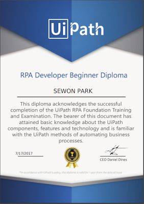 Graduated the RPA Developer - Foundation Training for UIPath