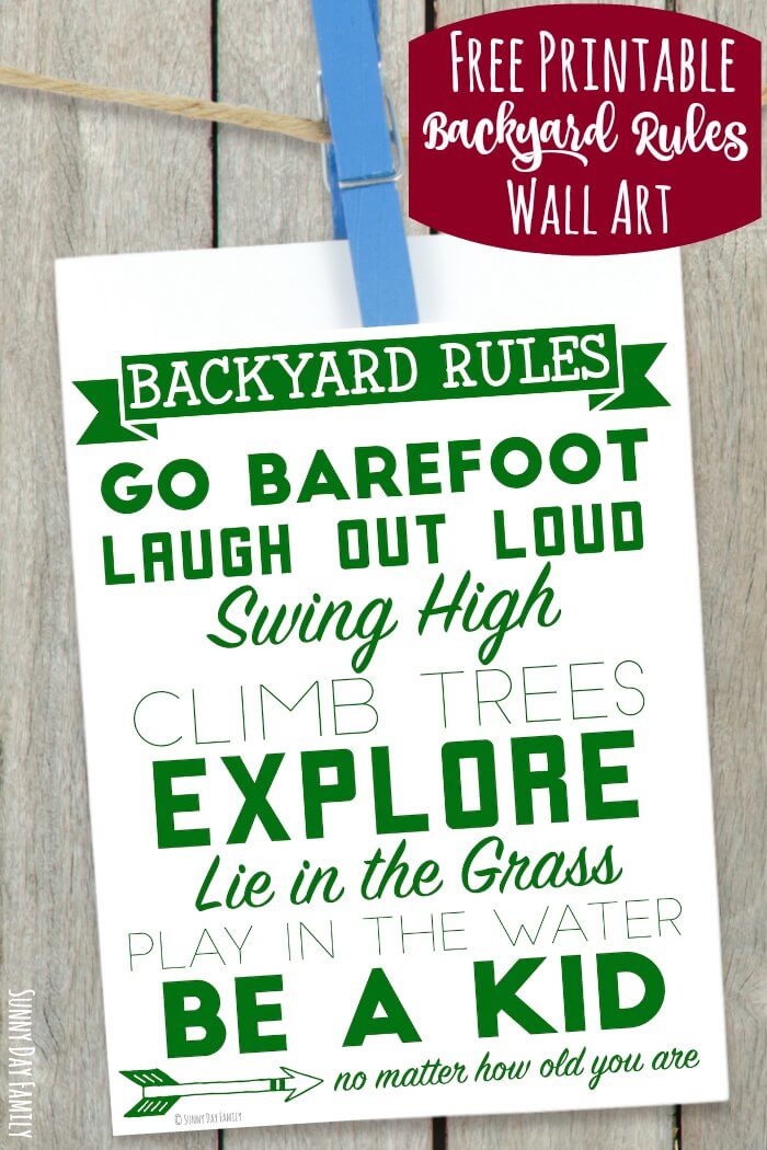 The Best Summer Rules Printable for Backyard Fun | Sunny Day Family