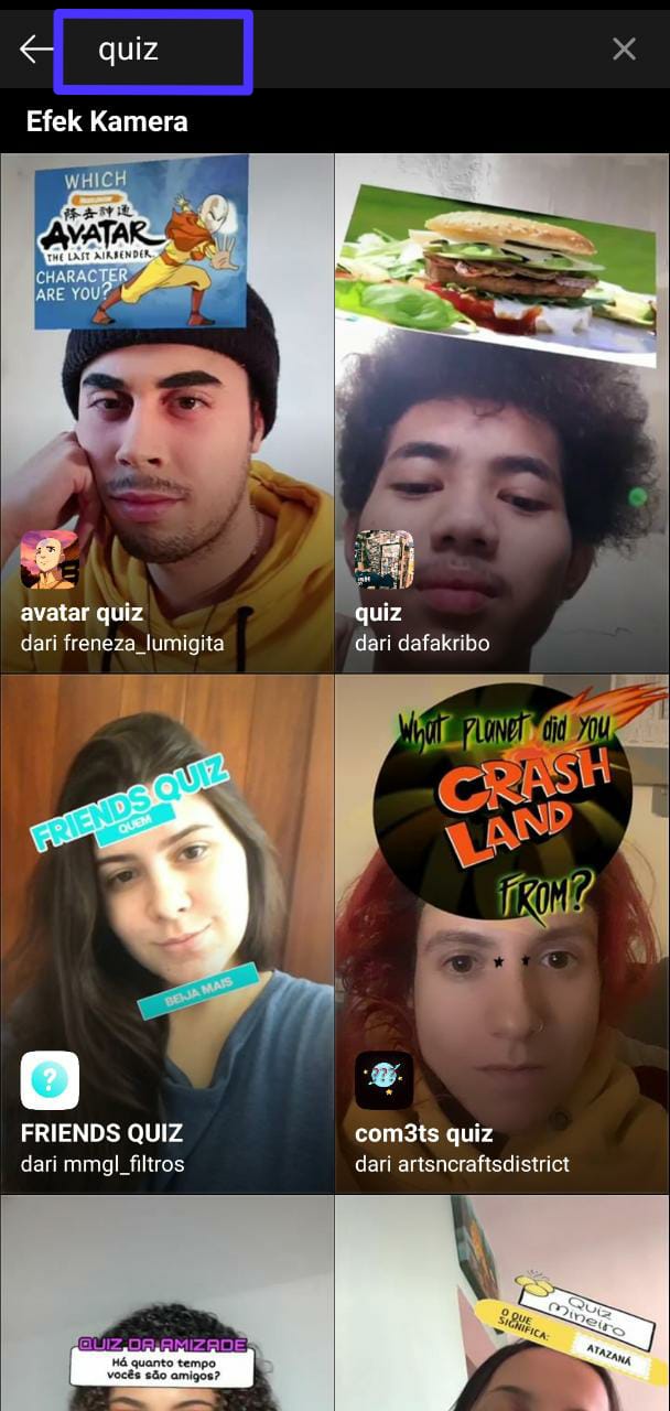 Kuis di Instagram - SINAUSE.ID