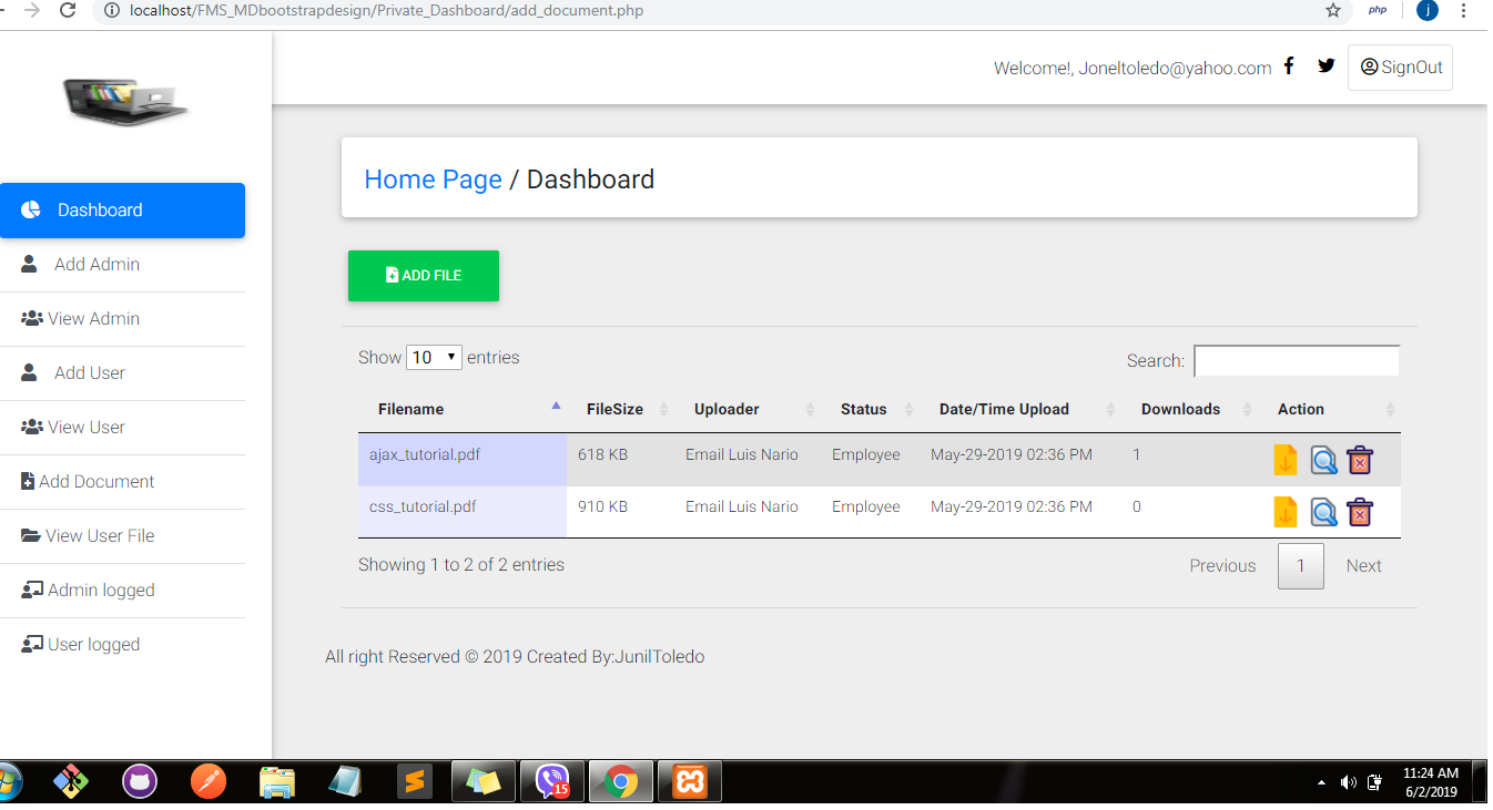 File Management System Using PHP/Mysqli