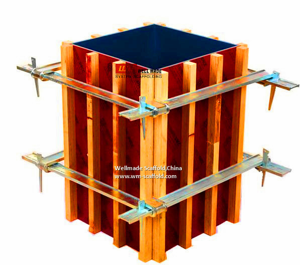 Column Formwork System with Adjustable Column Clamps and Wedge pins ...
