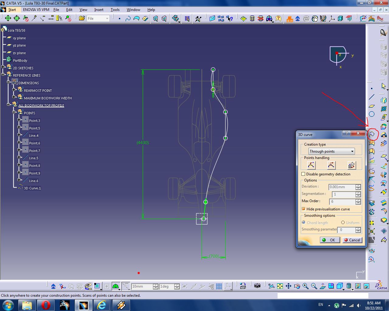 Scratchbuilding a 1/20 scale F1 replica: F1 car design in Catia V5 ii