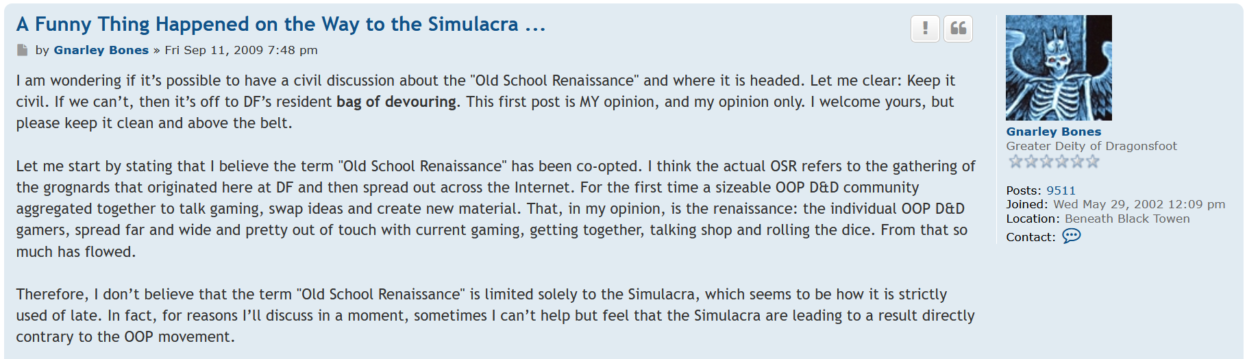 Simulacrum: Exploring OSR Design: A Historical Look at the OSR — Part V