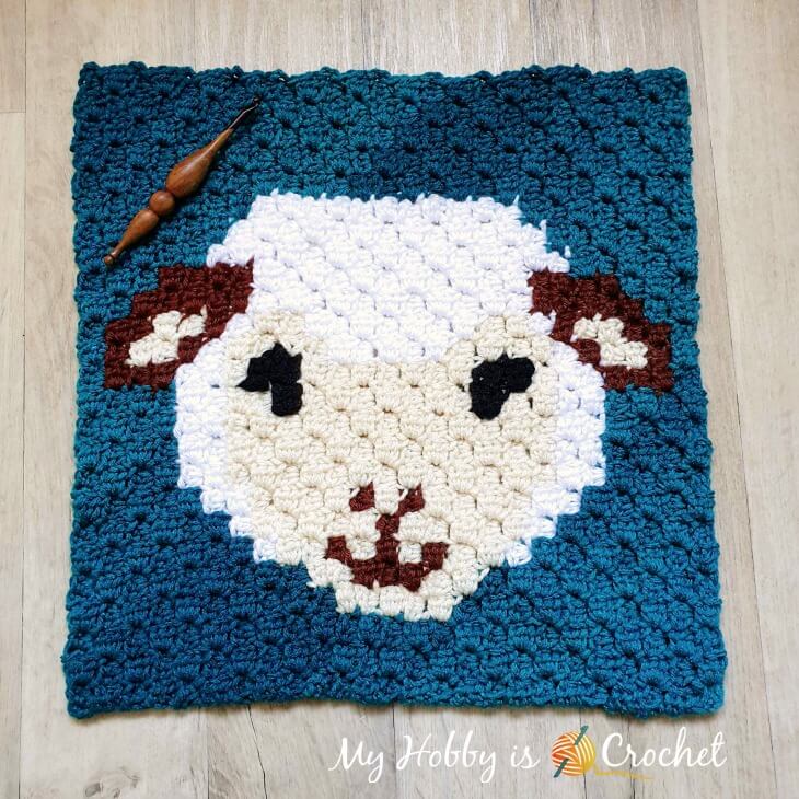 My Hobby Is Crochet: Woolly Sheep C2C Square - Free Crochet Pattern + Graph