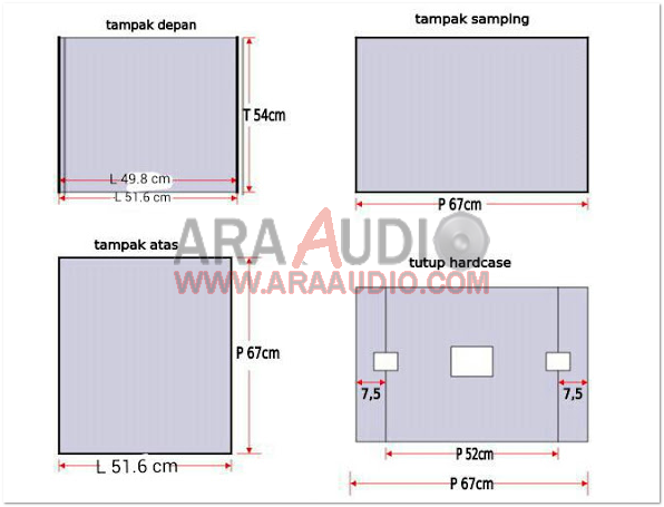 Ukuran Hardcase Accesoris Sound System Lengkap