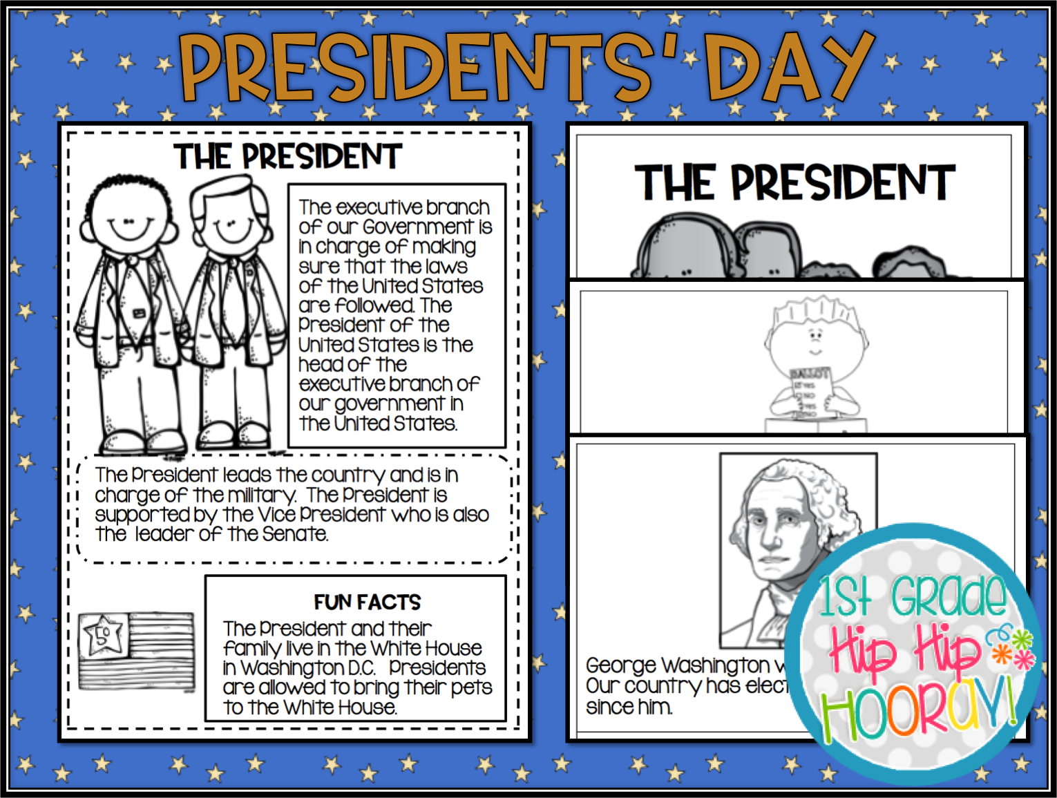 1st Grade Hip Hip Hooray!: Presidents' Day!