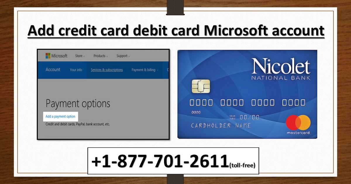 Add credit card debit card Microsoft account