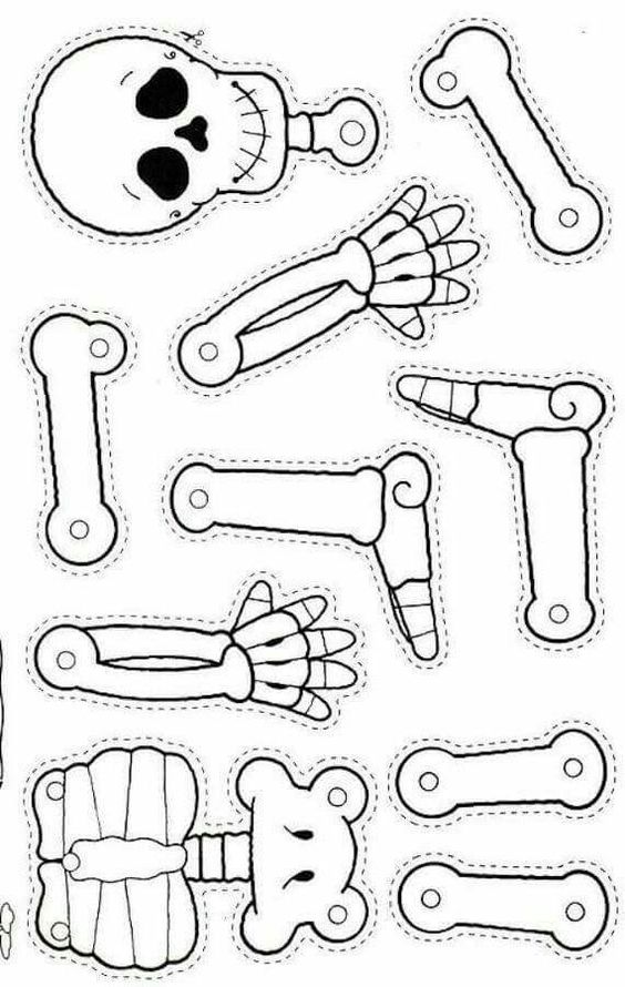 Desenho De Esqueleto Para Recortar E Montar Para Colorir Tudodesenhos Porn Sex Picture