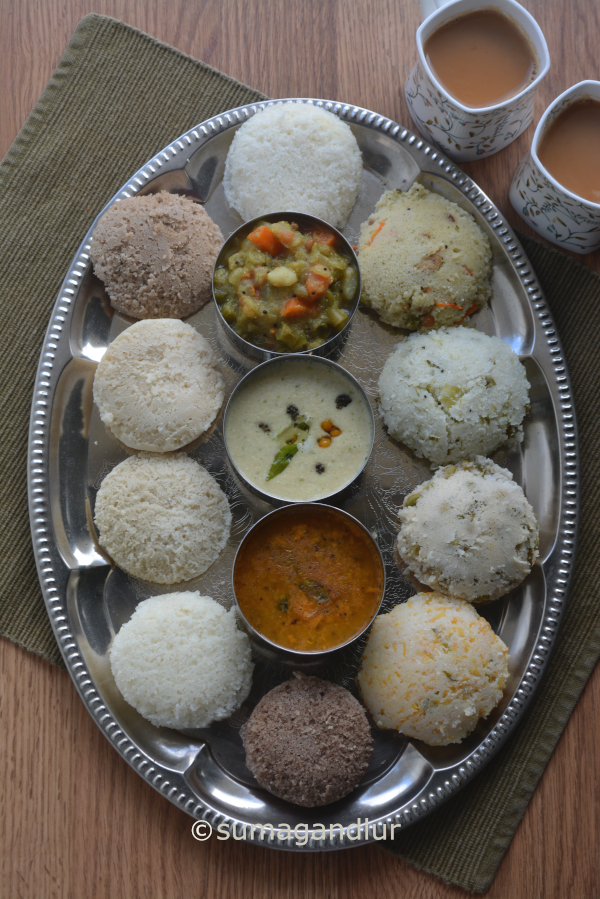 Veggie Platter: Idli Platter ~ Proso Millet Idli