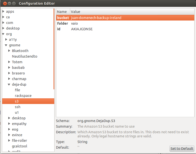 My Blog: Backing up Ubuntu Using Deja Dup and Amazon Web Services S3