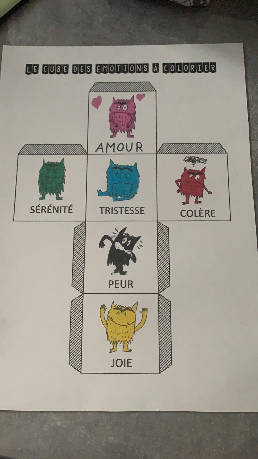 Classe de Sandrine: Cube des émotions