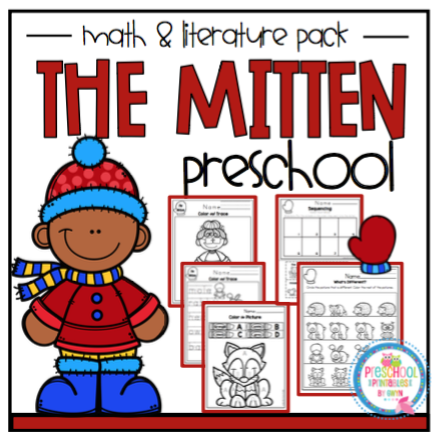 The Mitten Math and Literature Pack "No Prep" ~ Preschool Printables