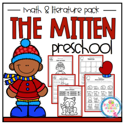 The Mitten Math and Literature Pack "No Prep" ~ Preschool Printables