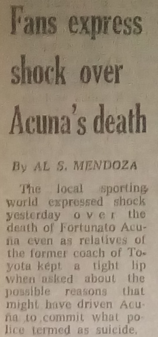 Crispa-Toyota: Fans express shock over Acuna's death (July 7, 1981)