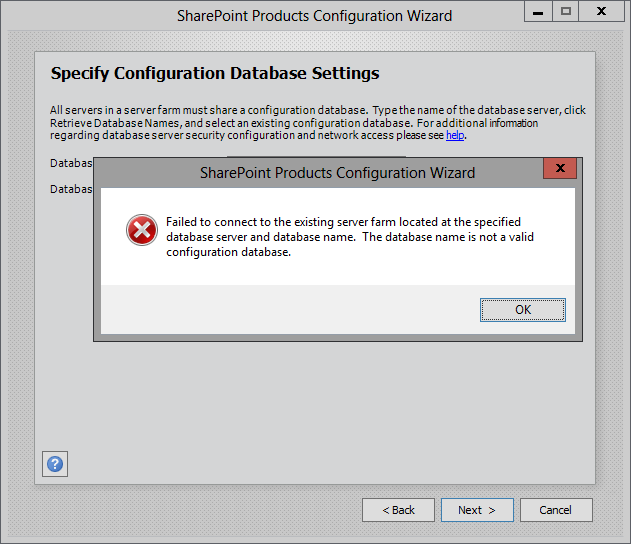 Al S Tech Tips Sharepoint 2013 The Database Name Is Not A Valid