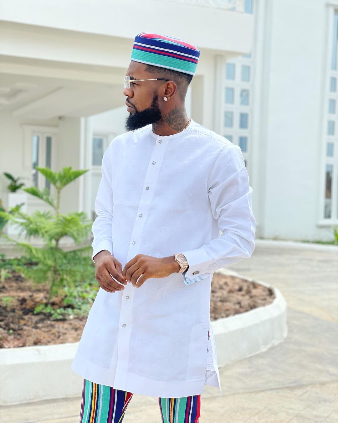 Picture of Patoranking tattoo on his neck