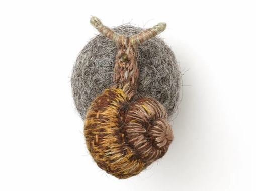 Embroidered Snails and Insects by Claire Moynihan