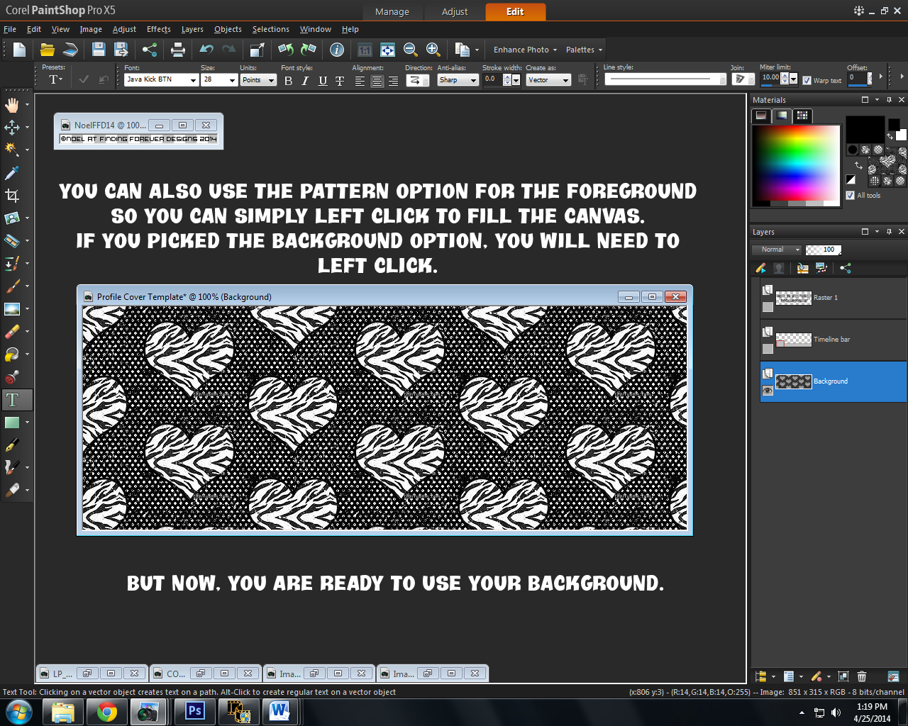 Finding Forever Designs: Fill Pattern Tutorial -- Paint Shop Pro