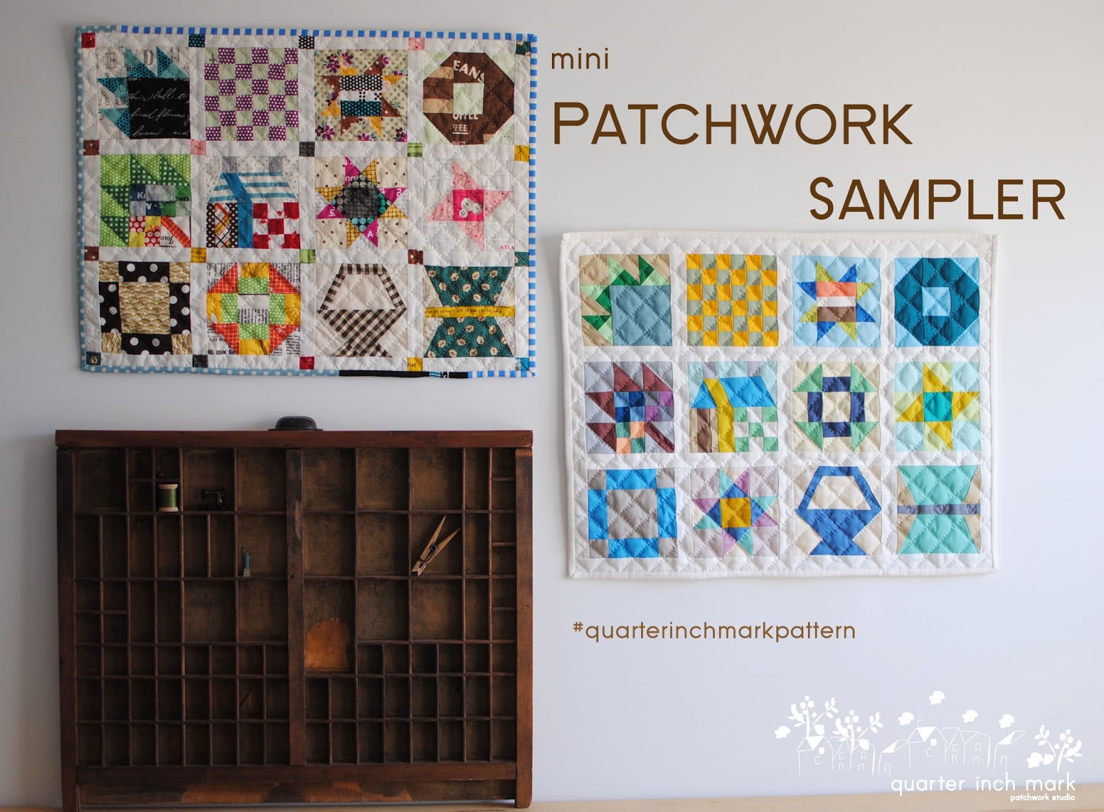 1/4" mark: mini Patchwork Sampler Pattern