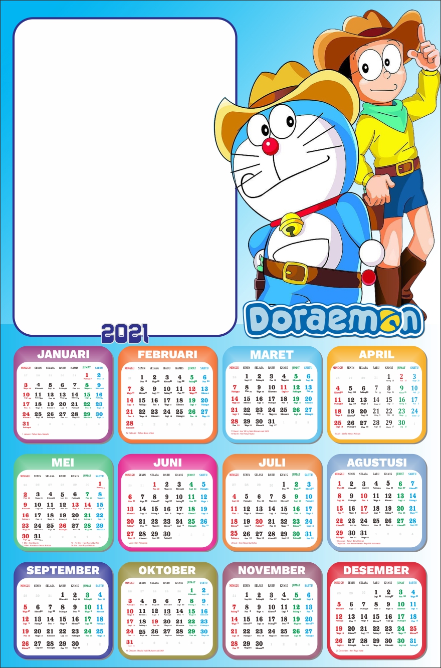 50 Template Kalender Dinding 2021 Part 2 (Free CDR) - TUTORiduan.com