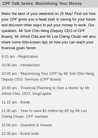A CPF Talk during the Weekend