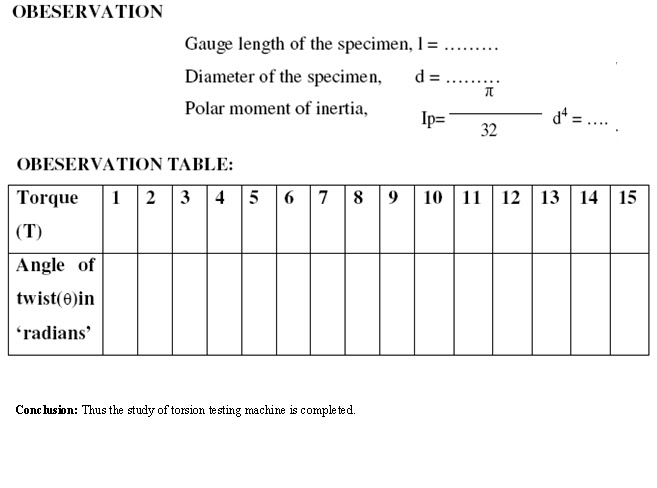 Mechanical Engineering: Lab Manual for Strength Of Materials