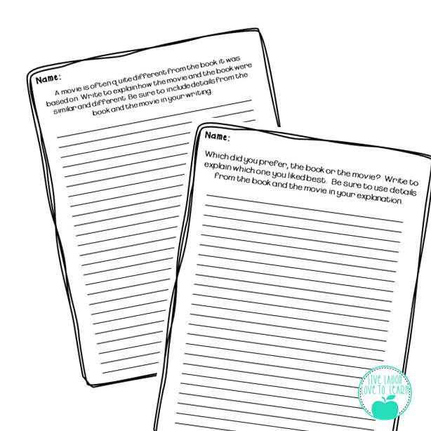 Book vs. Movie Ideas For You - Live Laugh Love to Learn