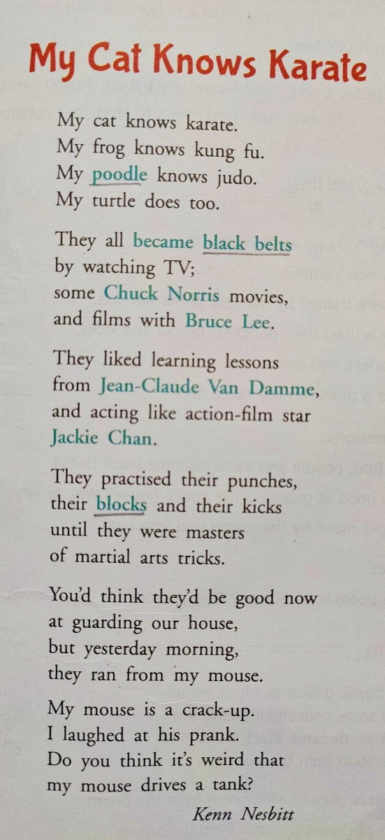 Poem 2 My Cat Knows Karate
