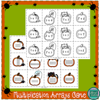 Morsel Tidbits: Pumpkin Patch Match: Multiplication with Arrays Center Game