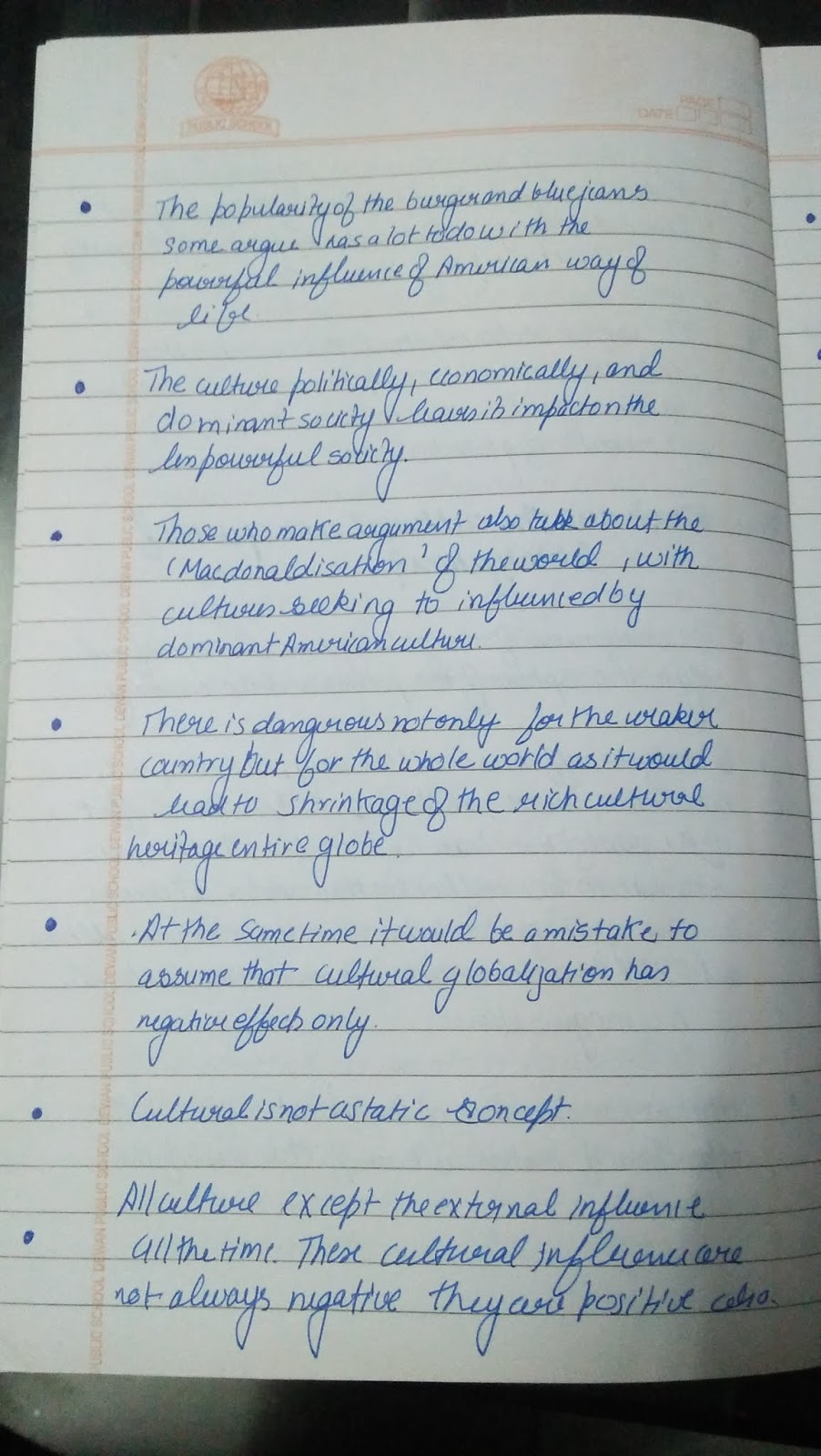 Globalisation hand written notes class 12 political science handwriten ...