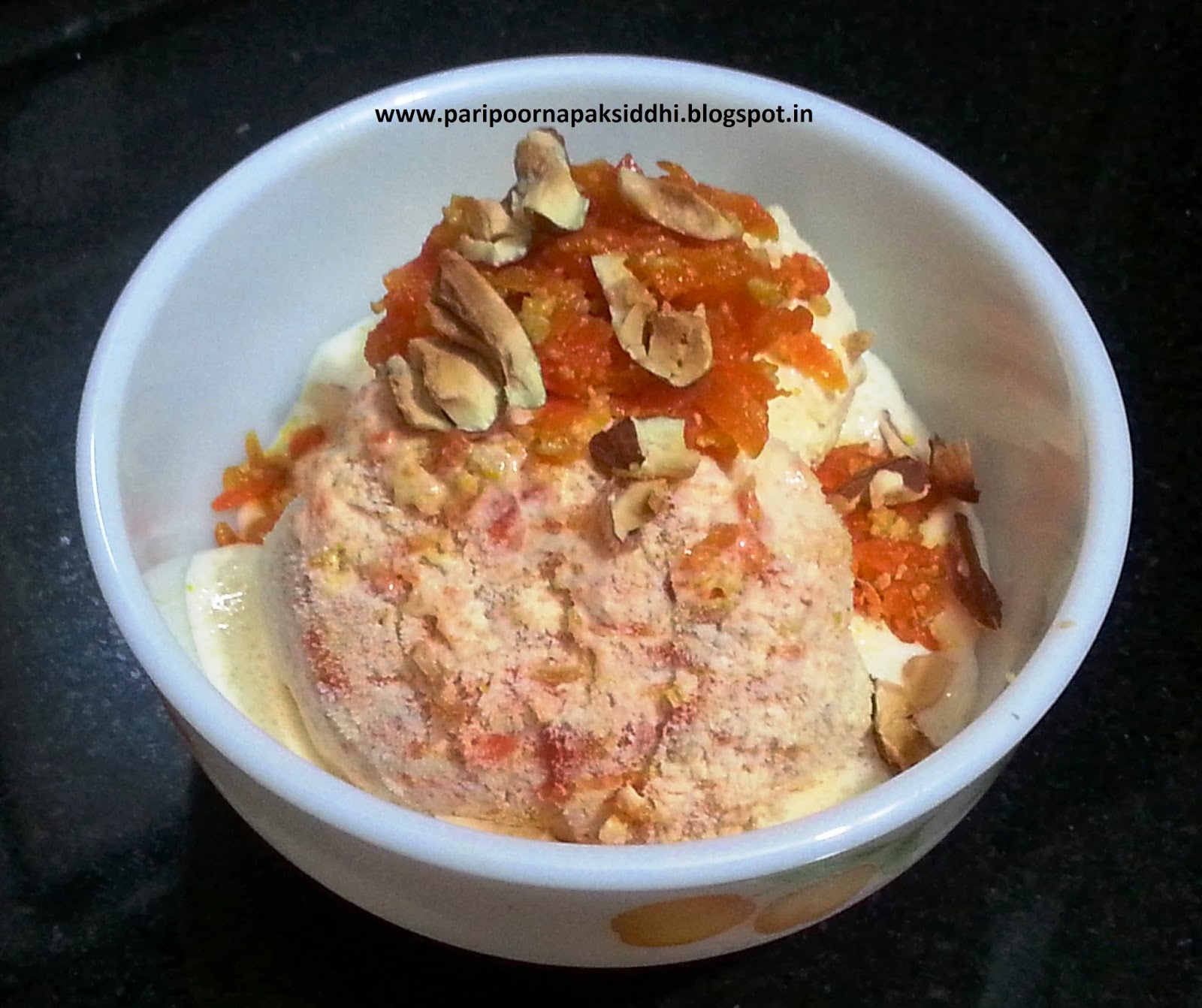 Paripoorna Paksiddhi : GAJAR HALWA ICE CREAM